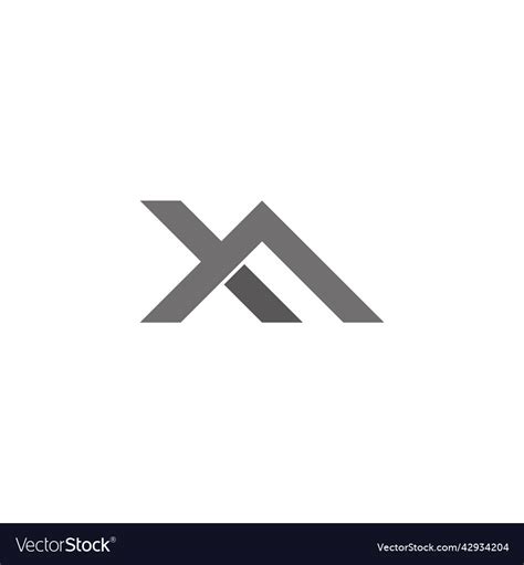 Triangle Letter X Simple Linked Line Logo Vector Image