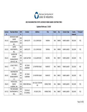 Fillable Online Lni Wa Farm Labor Contractor License Examination Study