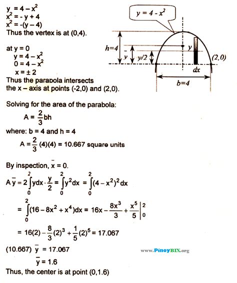 Solution Find The Coordinates Of The Centroid Of The Plane Area Bounded By The Parabola And X