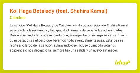 Significado De La Canción Kol Haga Betaady Feat Shahira Kamal