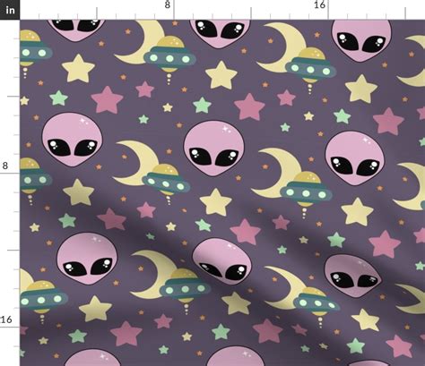 Kawaii Alien Pastel Goth Space Fabric Spoonflower