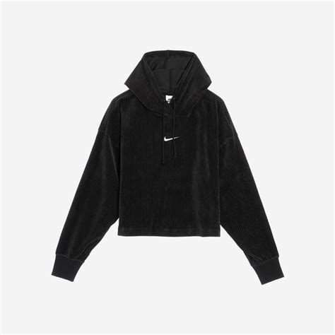 W 나이키 Nsw 벨루어 크롭 후드 블랙 Useu Nike Kream