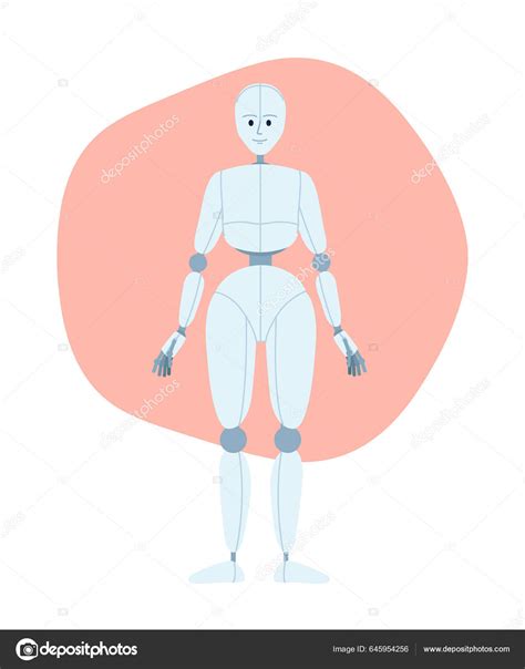 Humanoid Robot Vector Isolated Spot Illustration Human Body Structure