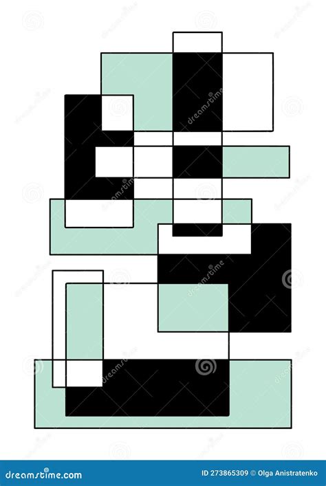 Abstract Squiggly Modern Background With Continuous Lines Rectangle Stock Vector Illustration
