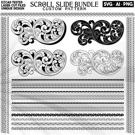 custom scroll work laser engraving design bundle intricate firearm