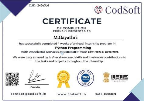 Gayathri M On Linkedin Codsoft Pythonprogramming