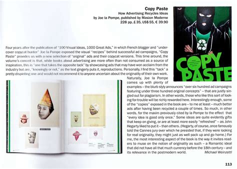 Joe La Pompe Advertising Publicité Copy Paste Le 3e Livre De Joe