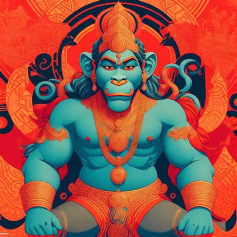 Premium Photo A Lord Hanuman Vector Photo Grapich Art