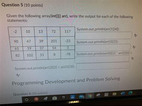 Solved Question 5 10 Points Given The Following Chegg