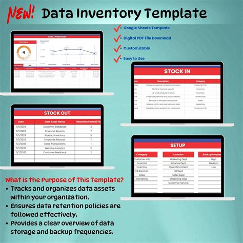Data Inventory Template Track And Manage Data Assets Simplify Data Retention And Backup