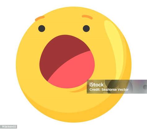 입을 크게 벌리고 눈을 벌린 놀란 노란색 이모티콘 충격을 받거나 흥분한 얼굴 표정 감정 반응 개념 벡터 일러스트 레이 션 감정에 대한 스톡 벡터 아트 및 기타 이미지