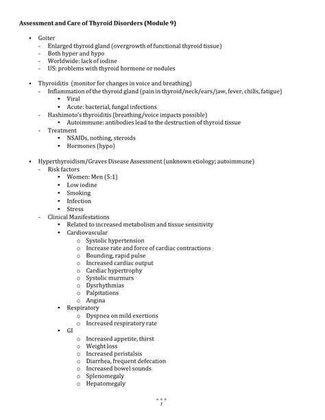Nursing Assessment And Care Of Thyroid Disorders Module 9 Assessment And Care Of Thyroid