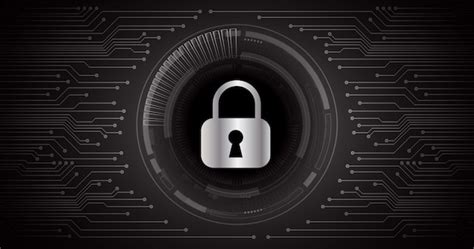 Premium Vector A Black And White Circuit Board With A Lock On It