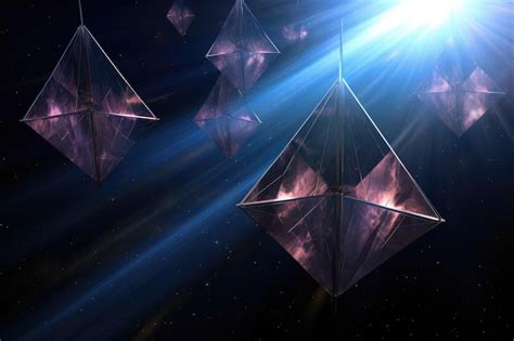 Premium Ai Image Nanosatellites Using Solar Sail Technology In Formation