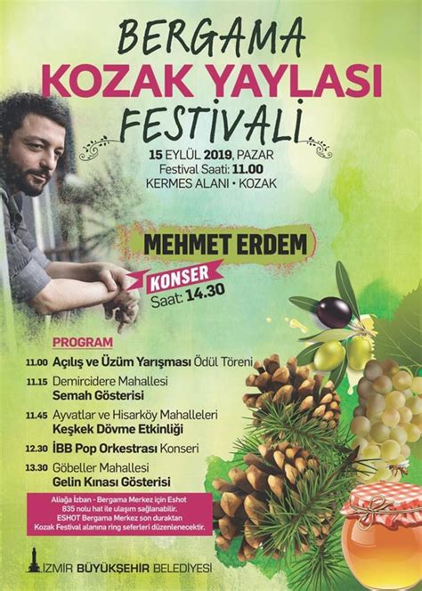 Bergama Kozak Yaylası Festivali 15 Eylül 2019 konserlist