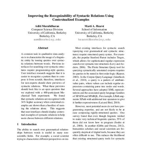 Improving The Recognizability Of Syntactic Relations Using Contextualized Examples Acl Anthology