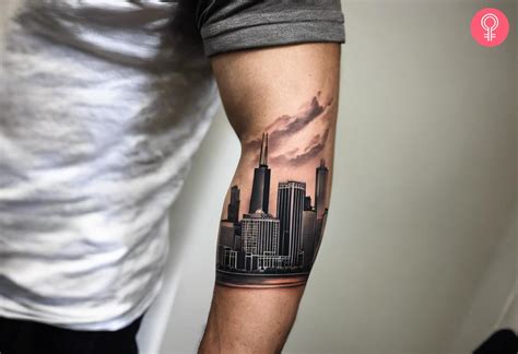 8 Chicago Skyline Tattoos Wear Your City Skyline With Pride