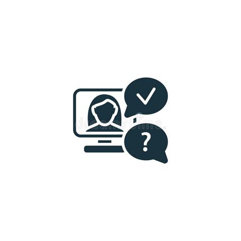 Online Therapy Icon Monochrome Simple Virtual Assistant Icon For