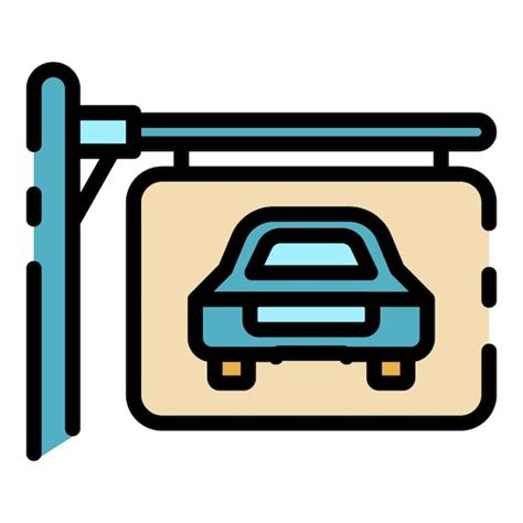 Icône De Panneau De Stationnement De Voiture Contour Panneau De