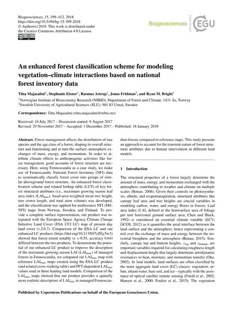pdf an enhanced forest classification scheme for modeling vegetation
