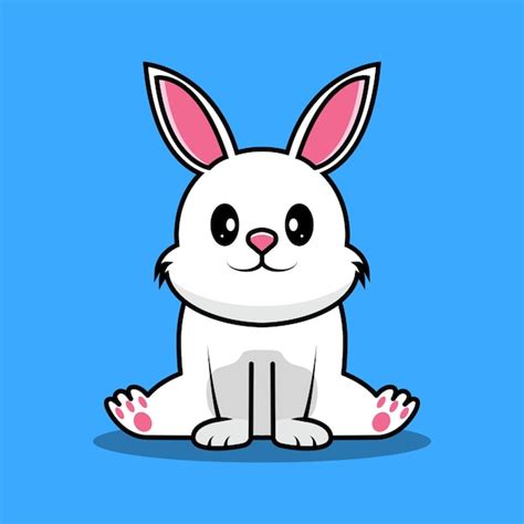 Kaninchen Cartoon Vektor Illustration Symbol Isoliert Vektor Hase Tier Konzept Flachen Cartoon