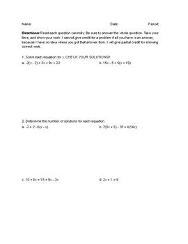 Solving And Graphing Linear Equations Test By Jaclyn Marrese Tpt