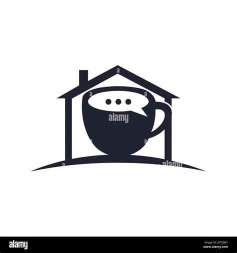 Coffee Talk Vector Logo Design Coffee Cup With Bubble Chat Icon Vector