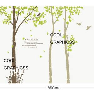 3 Birch Trees 102 Inches Vinyl Wall Decal Sticker Art Mural Wall