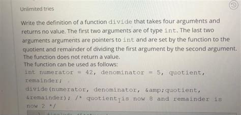 Solved Unlimited Tries Write The Definition Of A Function Chegg