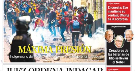 La Razon Bolivia 10 De Octubre De 2019 Infobae