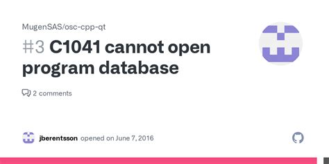 C Cannot Open Program Database Issue MugenSAS Osc Cpp Qt GitHub