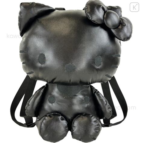Japan Sanrio Plush Backpack Hello Kitty Metallic Black Kawaii Limited