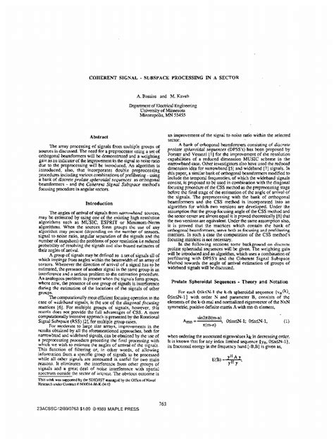 Coherent Signal Subspace Processing In A Sector Ieee Conference Publication Ieee Xplore