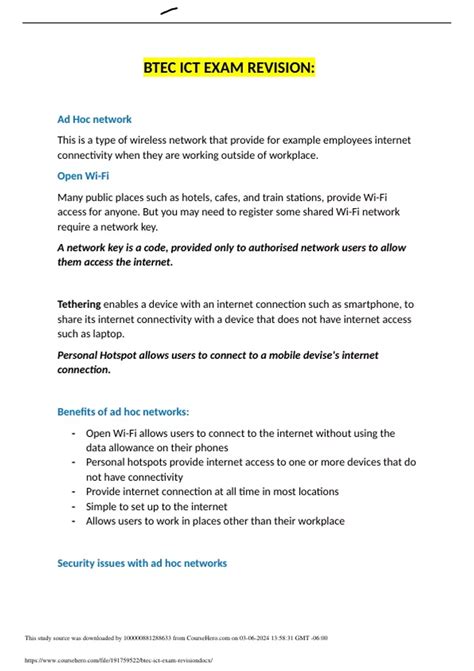 Btec Ict Exam Revision Questions With Complete Solution Btec Ict Em Reision Stuvia Us