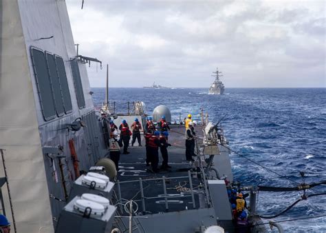 Dvids Images Uss Dewey Conducts Replenishment At Sea With Usns