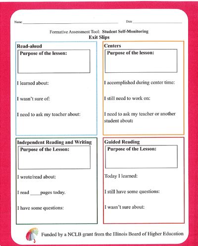 Exit Slips Read Aloud Centers Guided Reading And Independent Reading And Writing High