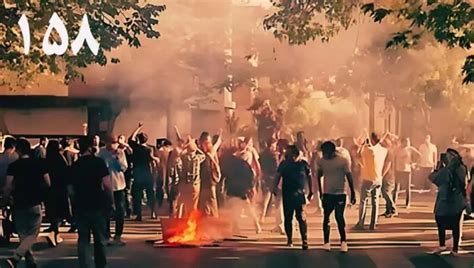 صدوپنجاه‌و‌هشتمین روز قیام سراسری قم به آتش کشیدن تصاویر خامنه‌ای جنایتکار