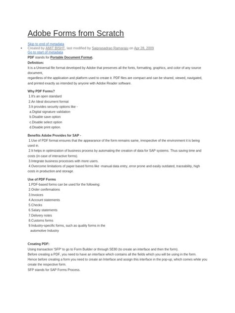 Adobe Forms From Scratch Pdf