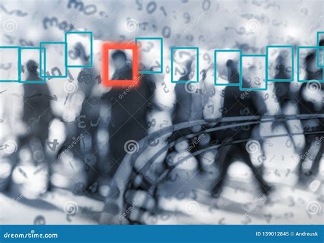 Face Recognition Technology Concept Of Big Data Stock Illustration