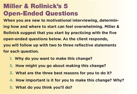 List Of Open Ended Questions For Motivational Interviewing At Ronda Guzman Blog