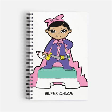Notebook White Lined Paper Super Chloe Adventuresofsuperkai