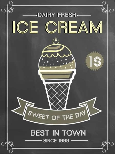 Ice Cream Menu Design Stylish Ice Cream Menu Card Design — Stock
