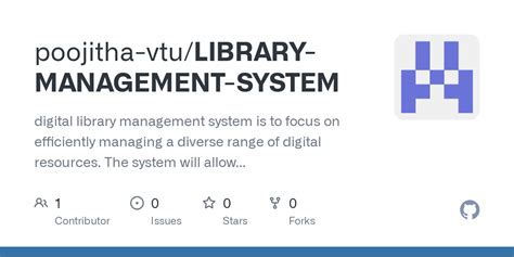 Github Poojitha Vtu Library Management System Digital Library Management System Is To Focus