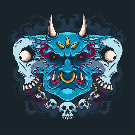 Blue Devil Face 13923560 Vector Art At Vecteezy
