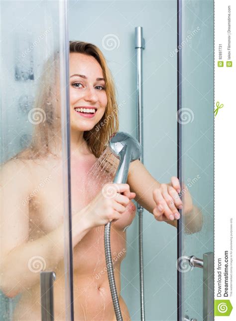 Showering Naked Stock Image Image Of Cleaning Morning