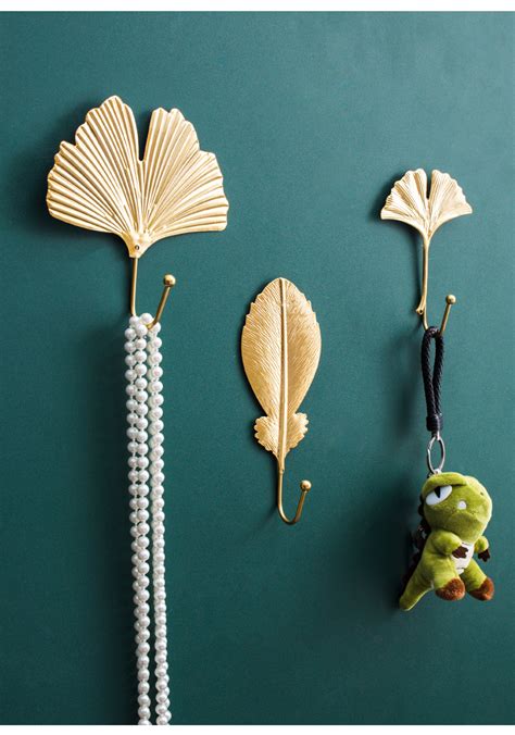 Pateregolden B Porte Clé Mural En Aluminium Motif Feuille De Plante