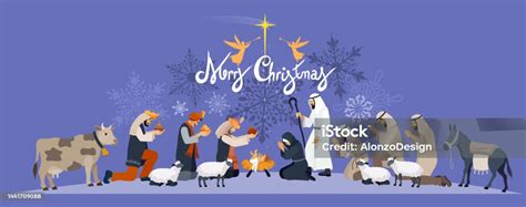 聖夜クリスマスの夜イエスの誕生三人の賢者羊飼い キリスト降誕のベクターアート素材や画像を多数ご用意 キリスト降誕 イラストレーション