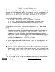 Module 4 Personal Income Taxes Calculating Taxes And Tax Course Hero