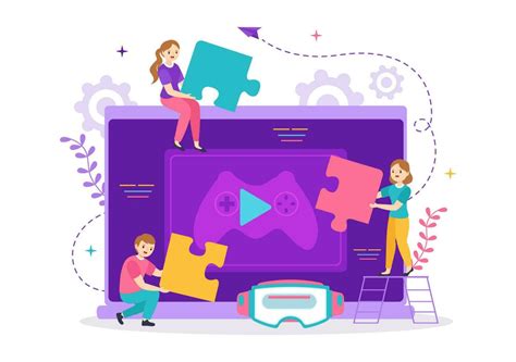 Video Game Development Vector Illustration With Games Digital Technology Programming And