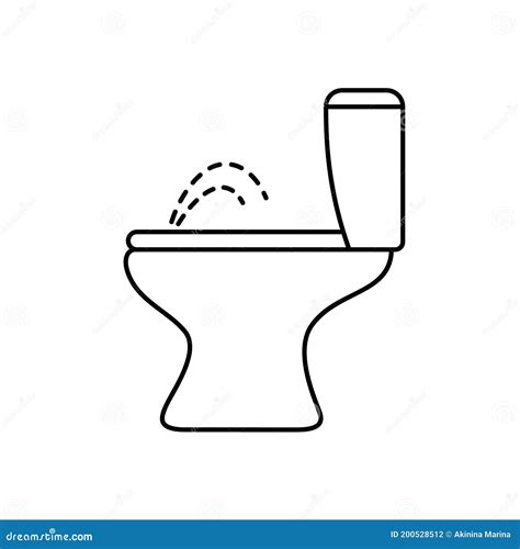 Combined Toilet Bidet Linear Icon Of Ceramic Sanitary Ware For Bathroom Black Simple